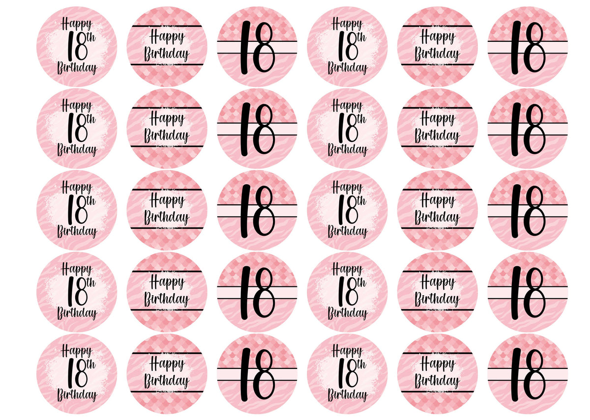 Edible cake toppers | Animal Print Birthday Number 18 | Edibilis