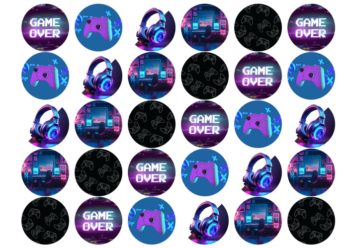 Edible cake toppers | Gamer - Computer Gaming - Game Over | Edibilis