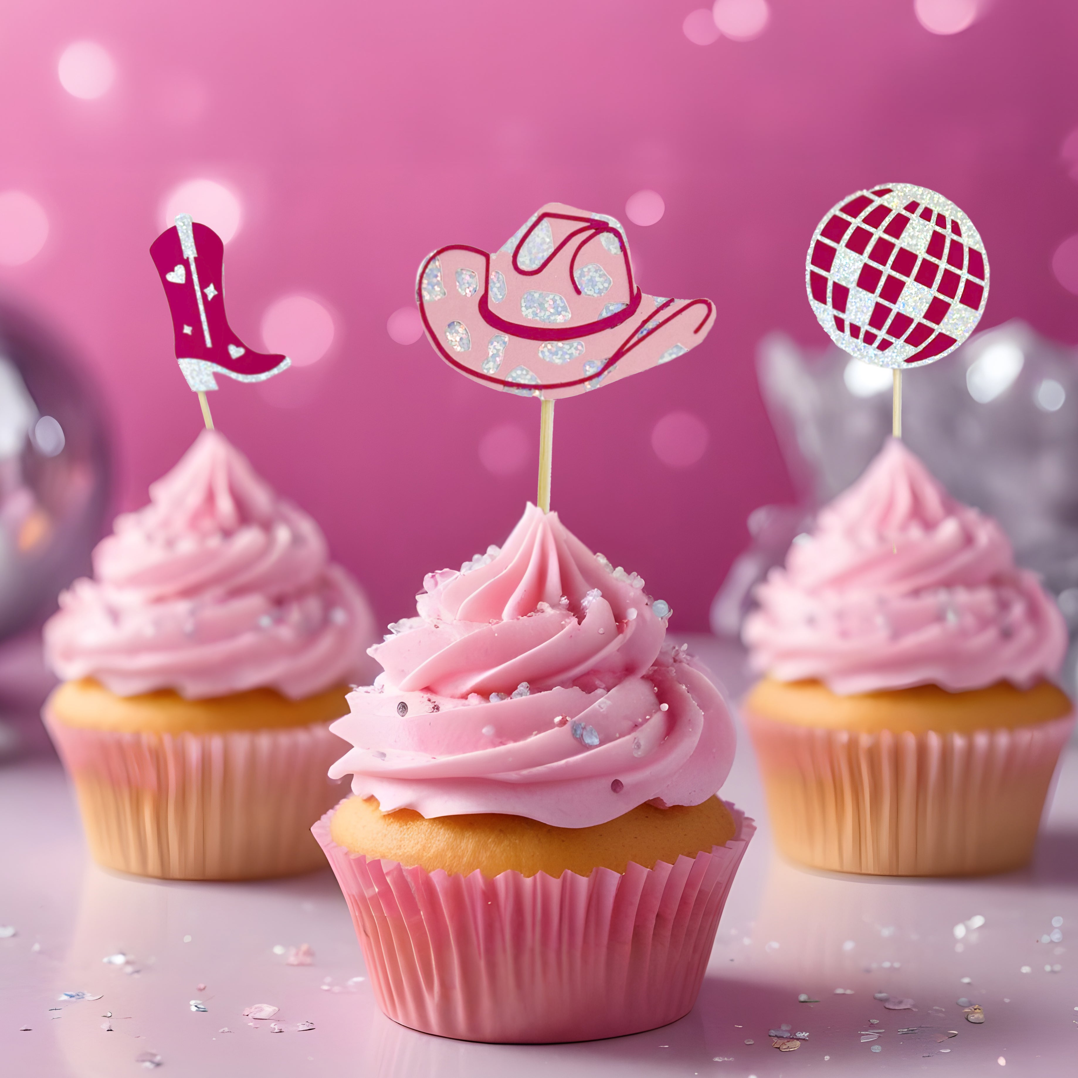 Uil Babyshower Cupcake Toppers Blumomon 24Pcs Blue Glitter Oh Babies