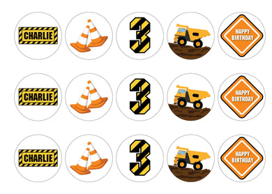 Edible cake toppers | Personalised Digger Toppers | Edibilis