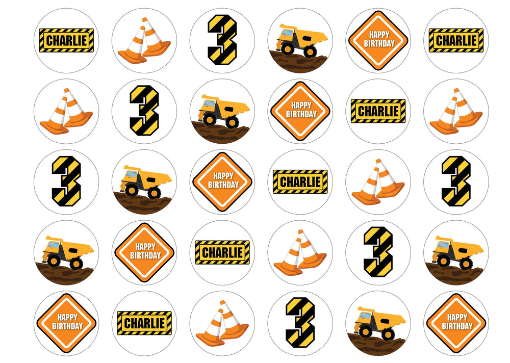 Edible cake toppers | Personalised Digger Toppers | Edibilis