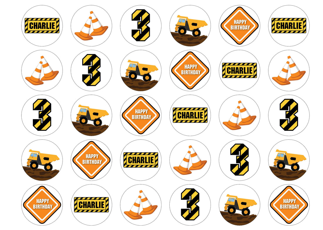 Edible cake toppers | Personalised Digger Toppers | Edibilis