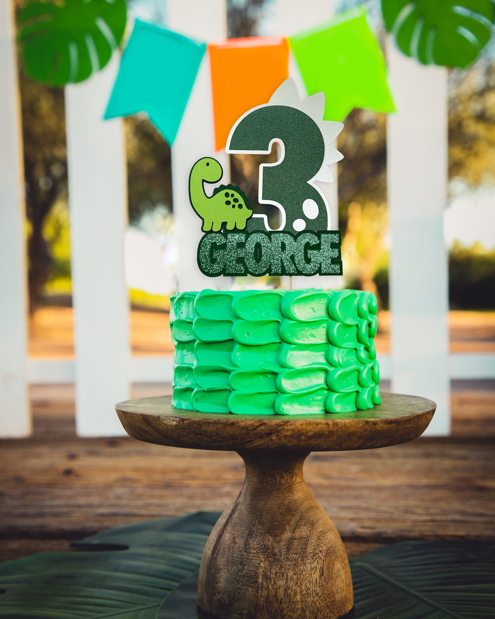 Cake Topper | Personalised Dino Name and Number | Edibilis