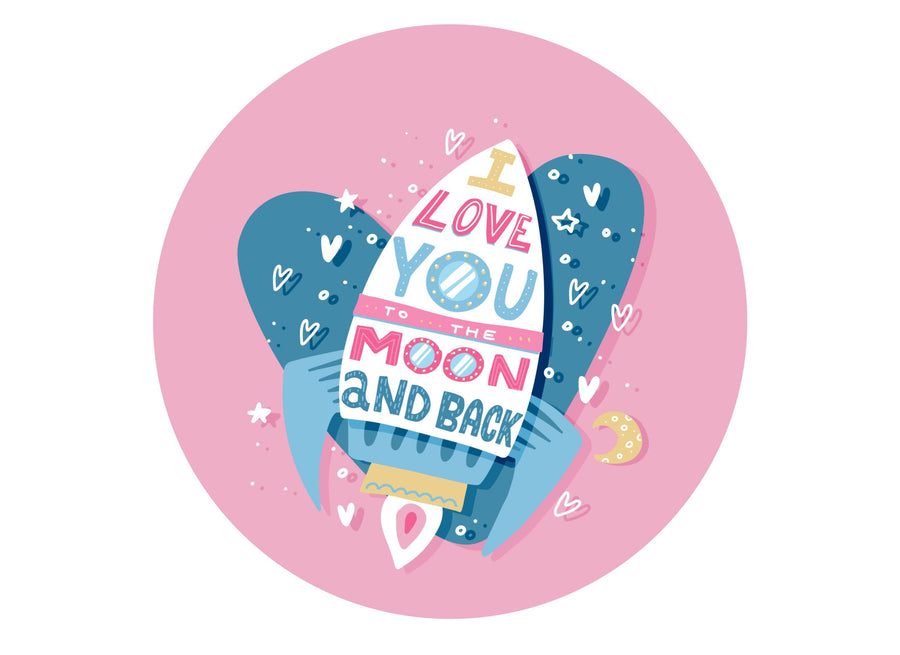 Edible cake toppers | I Love You To The Moon And Back | Edibilis
