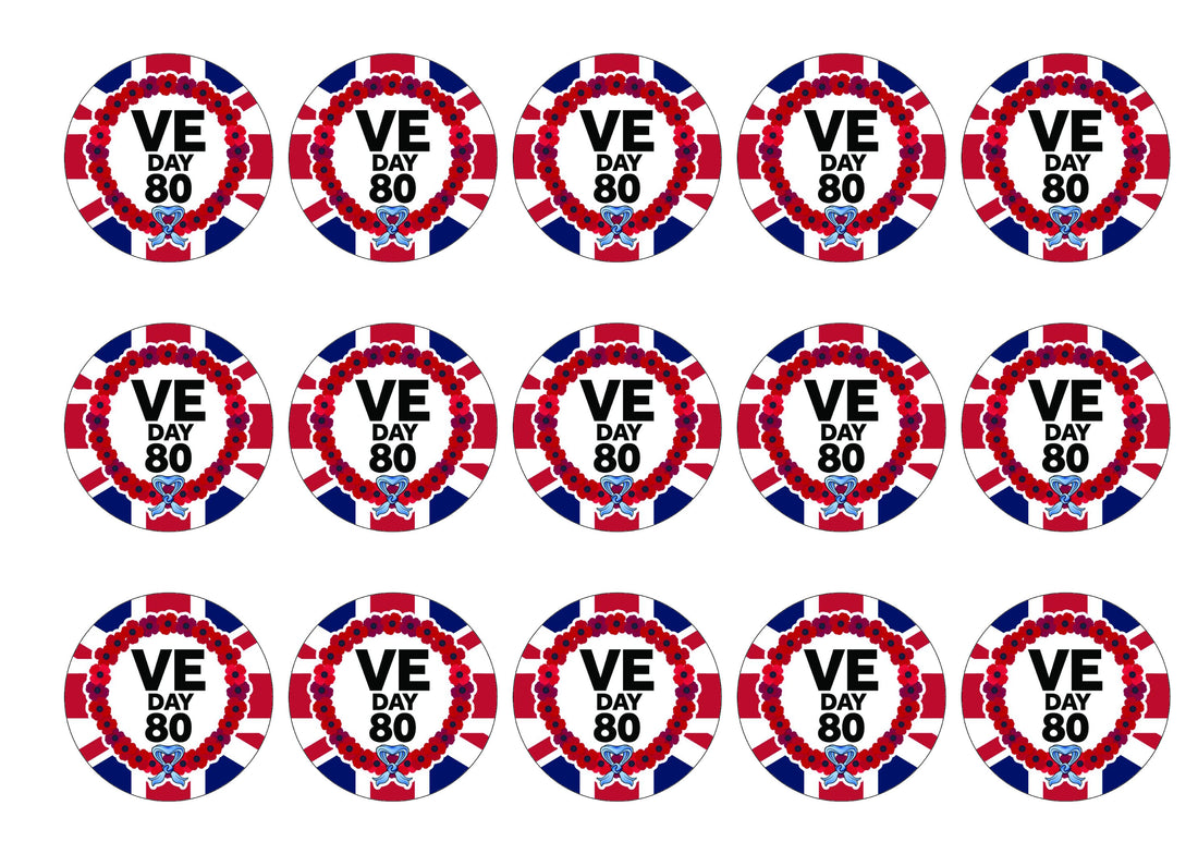 Edible cake toppers | VE Day 80 Union Jack Wreath | Edibilis