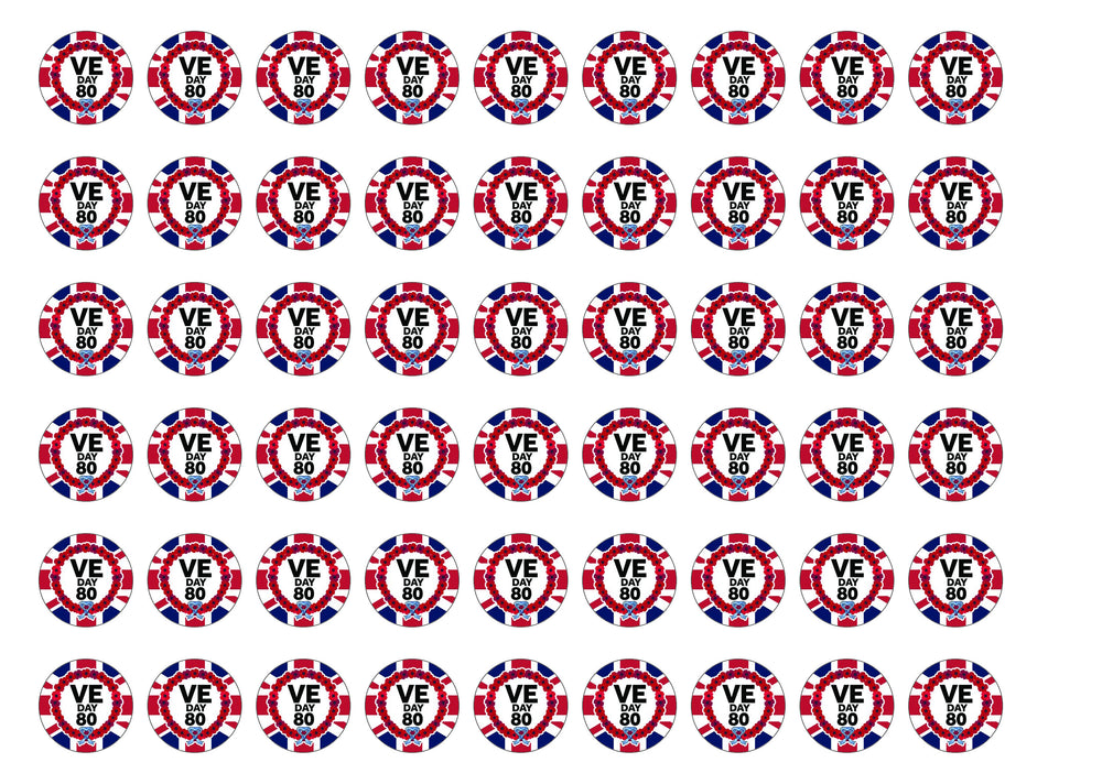 Edible cake toppers | VE Day 80 Union Jack Wreath | Edibilis