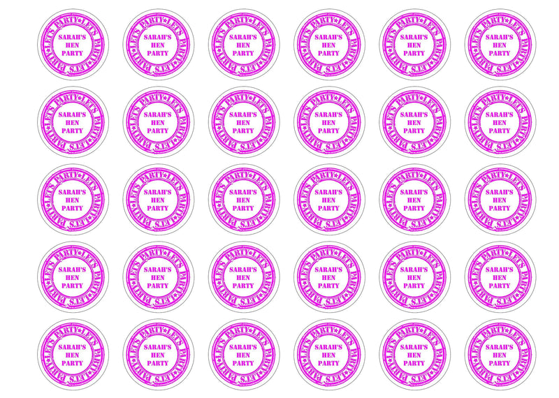 Edible cake & Cocktail toppers | Hen Party Stamp | Edibilis