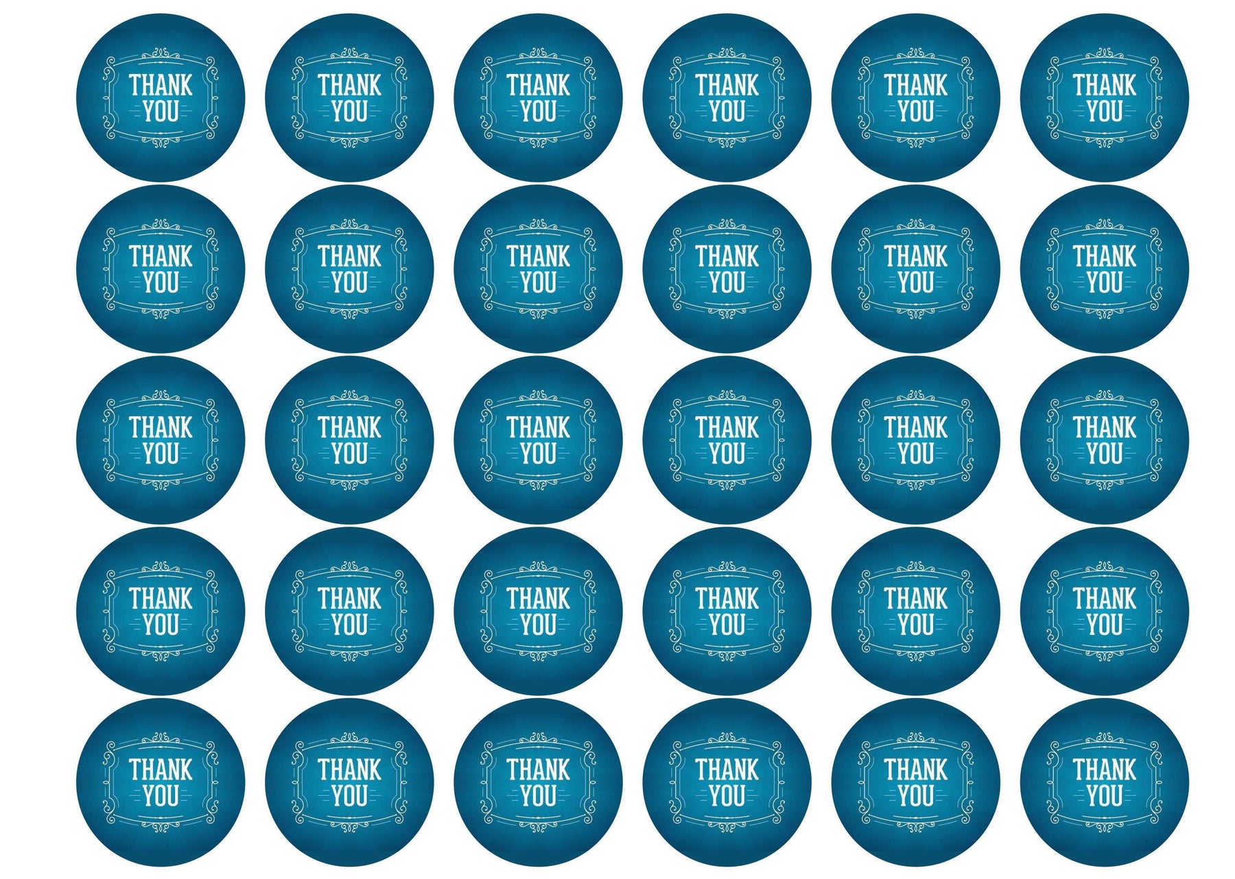 Edible cake toppers | Blue Thank You | Edibilis