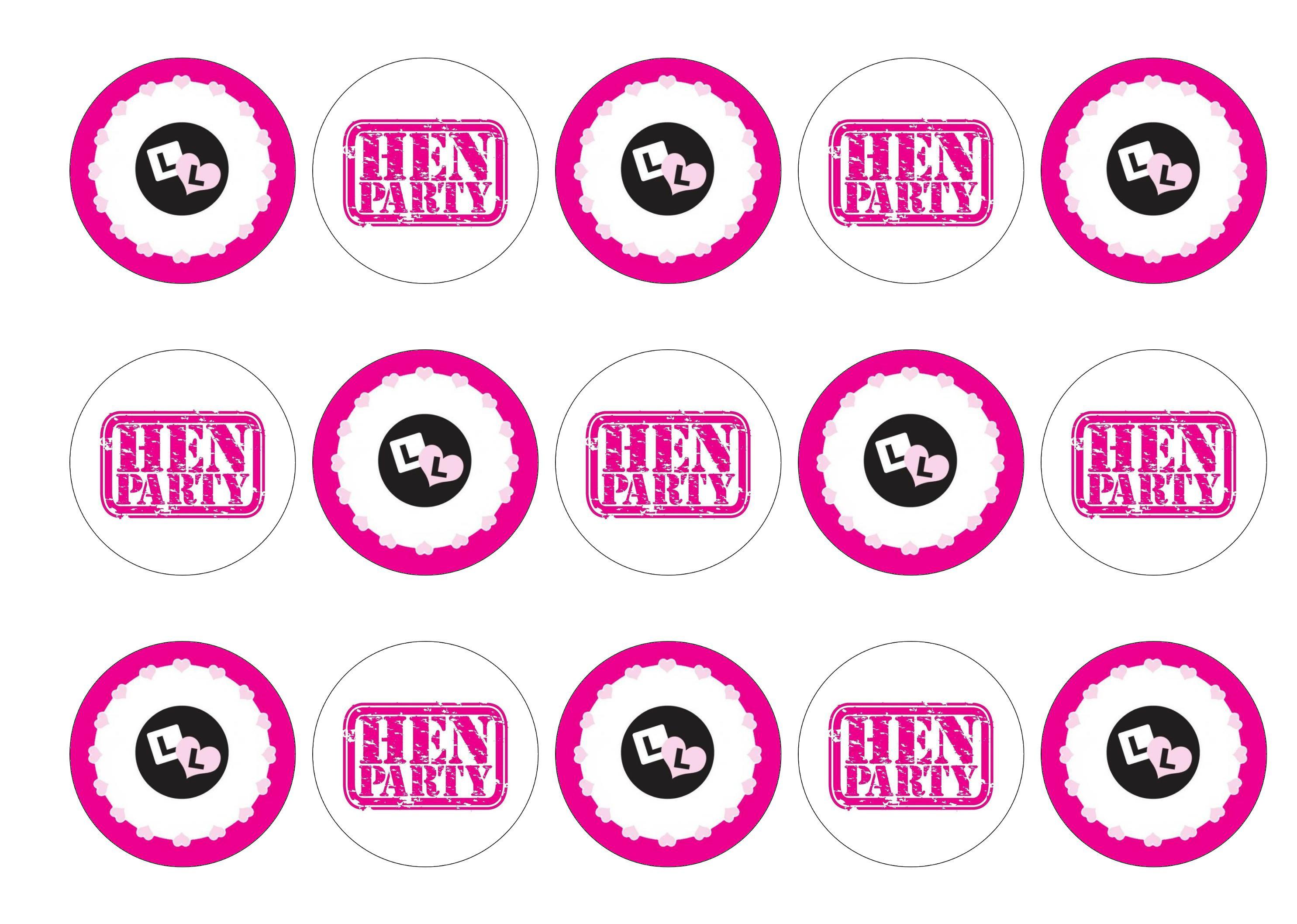 Edible cupcake toppers | Hen Party L Plates | Edibilis