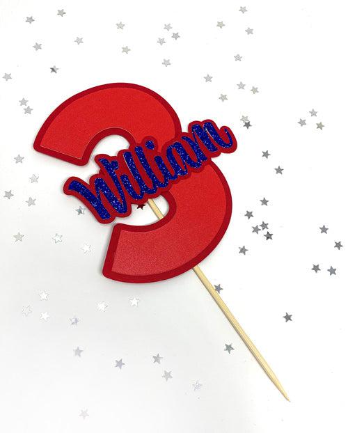 Custom Cake Topper | Personalised Number With Name | Edibilis