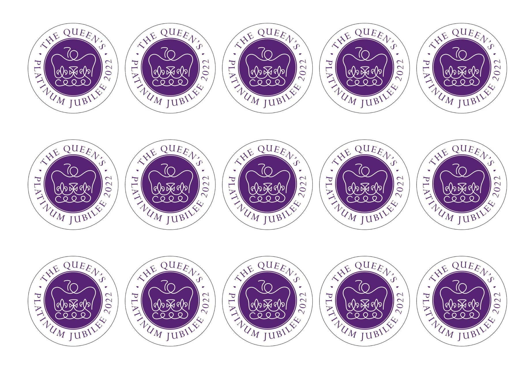 Edible cake toppers | Queen Elizabeth Platinum Jubilee logo | Edibilis